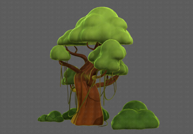 Trees Cartoon V27 3D Model in Tree 3DExport