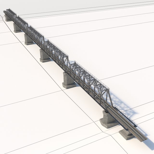 Railway bridge 3D Model in Bridge 3DExport