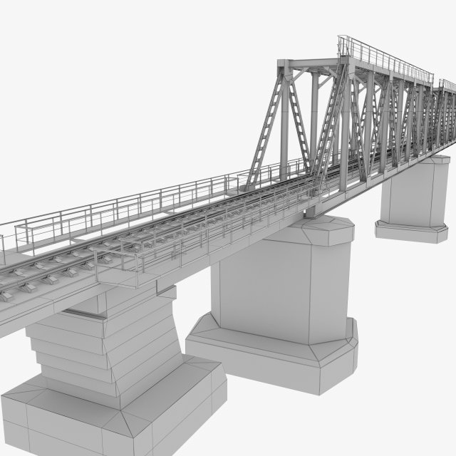 Railway bridge 3D Model in Bridge 3DExport