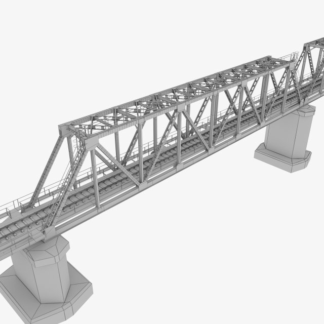 Railway bridge 3D Model in Bridge 3DExport