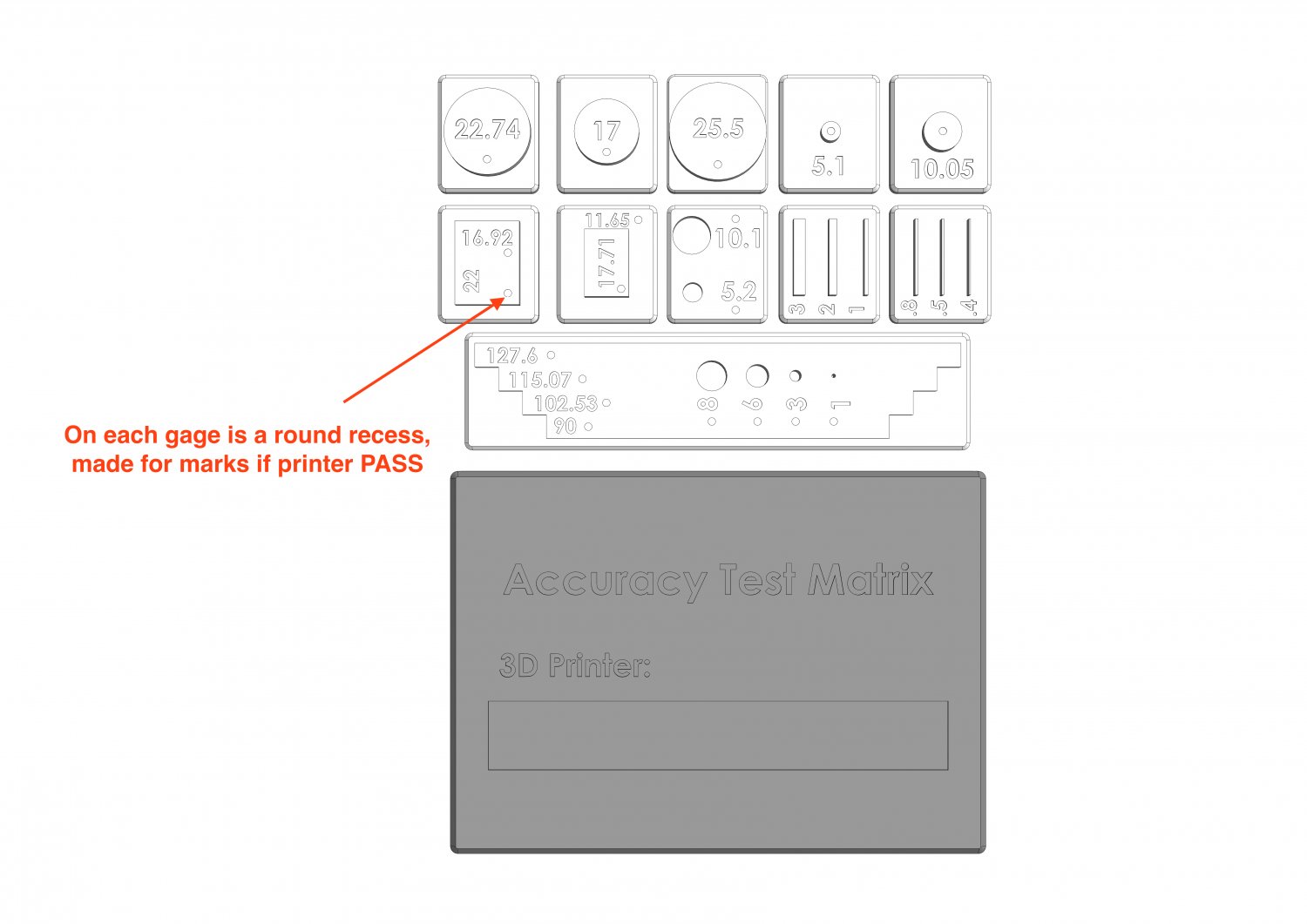 accuracy test matrix Modelados 3D para Imprimir in Otros 3DExport