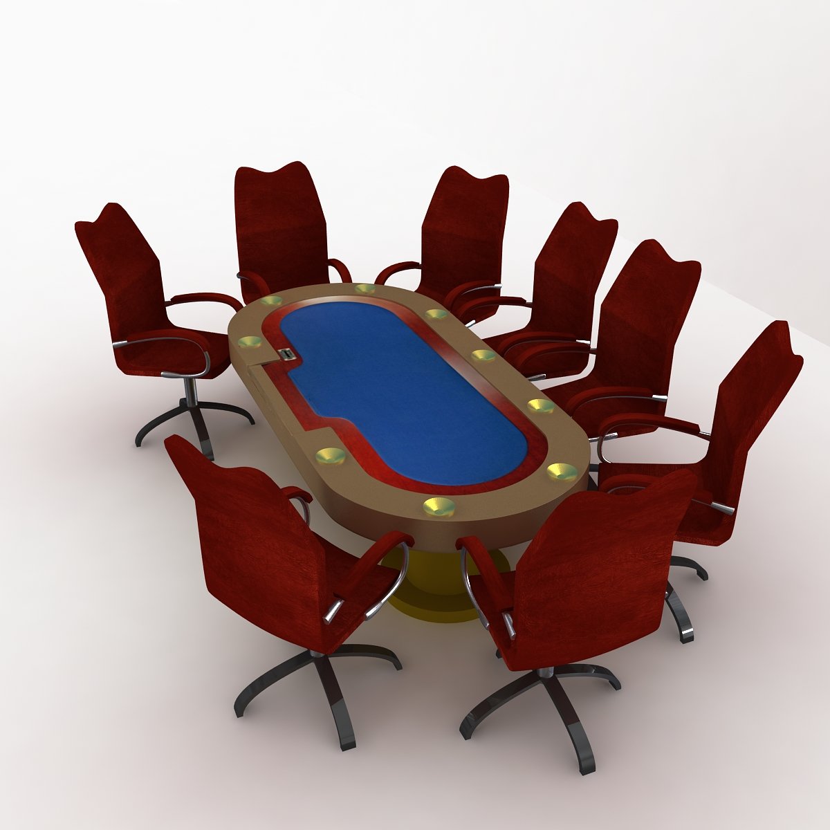 poker table 3D Model in Table 3DExport