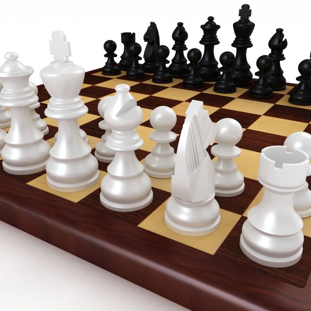 chess board pieces 3D Model in Board Games 3DExport