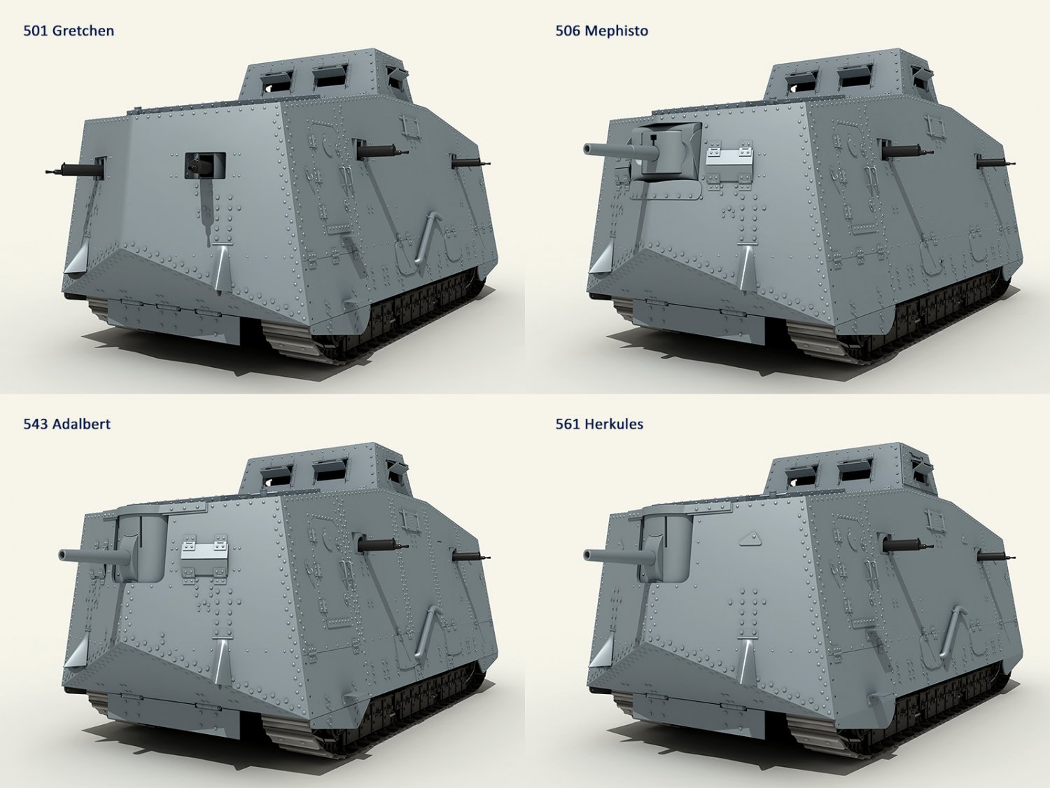 A7v tank 3D Model in Tank 3DExport