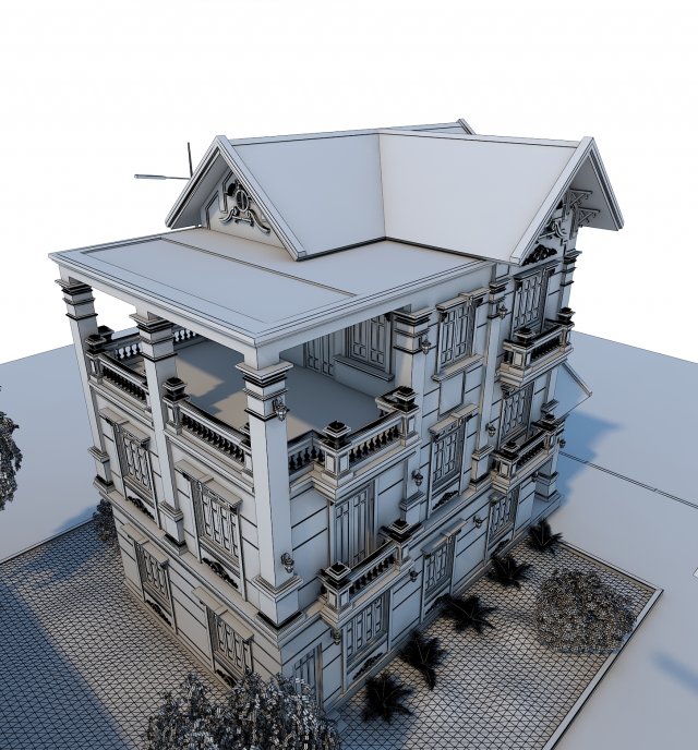 residential building 3D Model in Buildings 3DExport