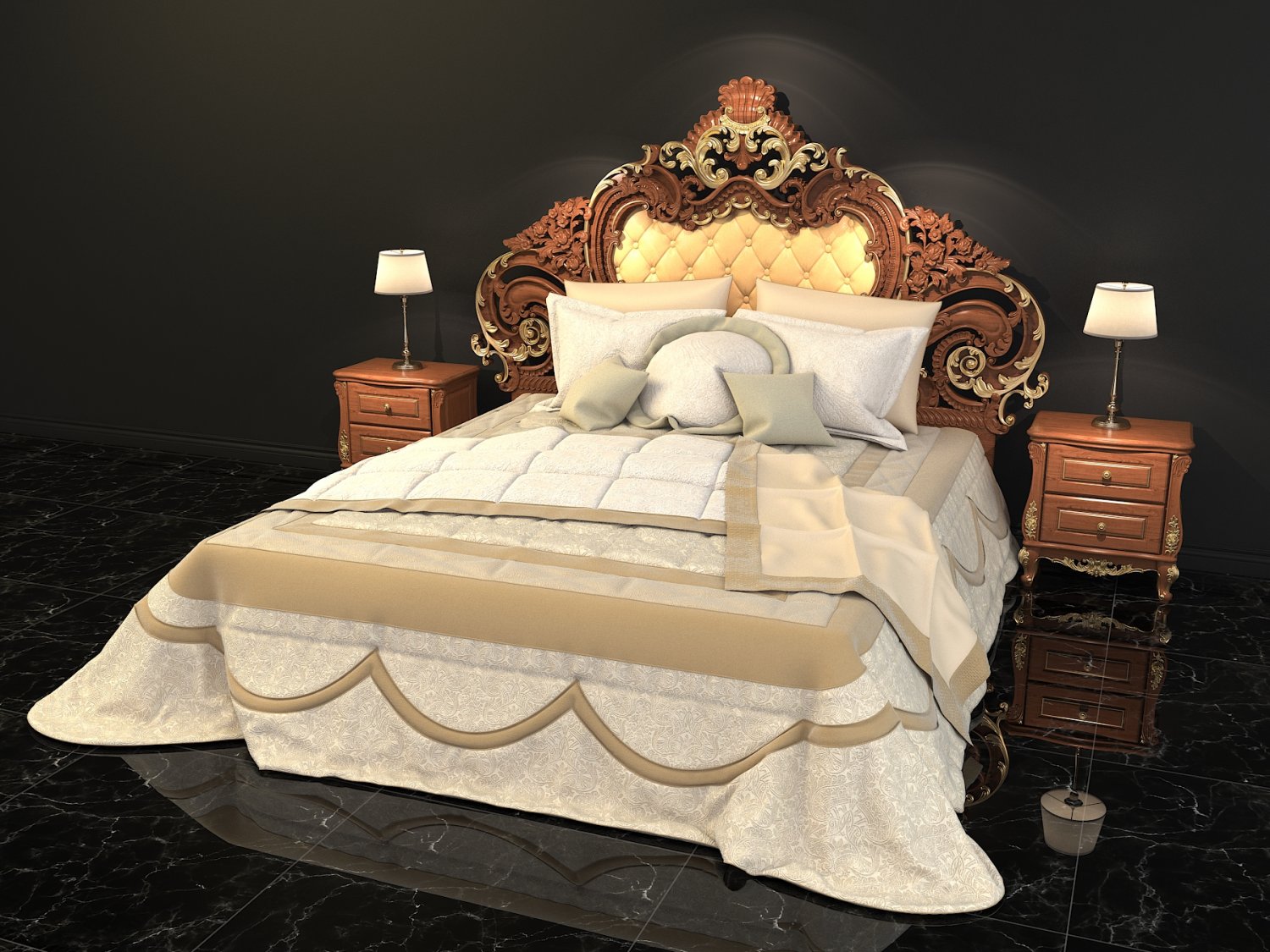 classic bed 3D Models in Bedroom 3DExport