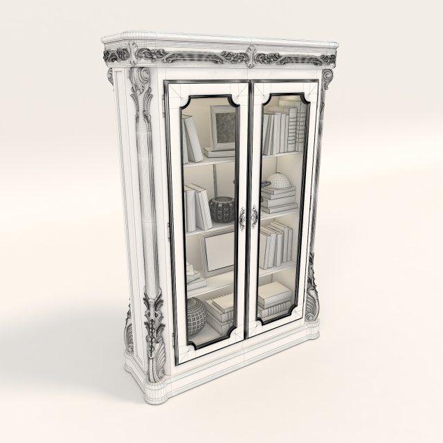 display cabinet classic style 5 3D Model in Set 3DExport