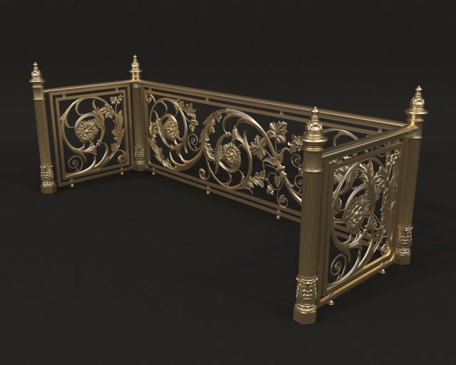 classic style balcony railing 3D Model in Decoration 3DExport