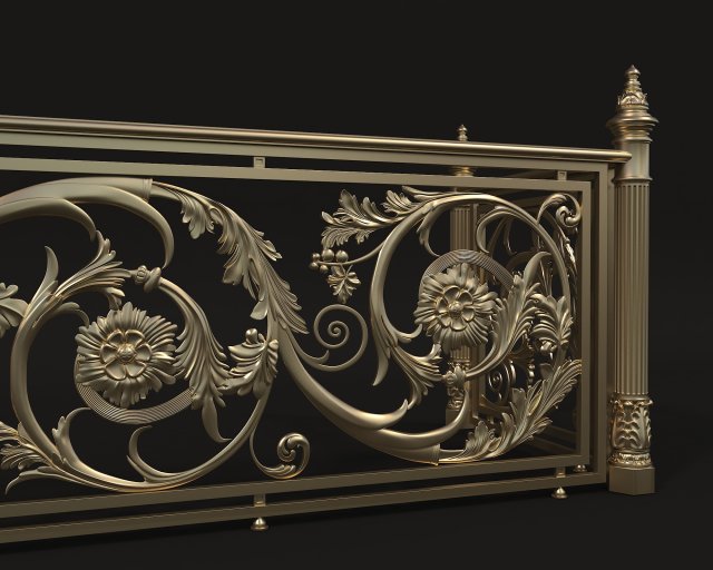 classic style balcony railing 3D Model in Decoration 3DExport