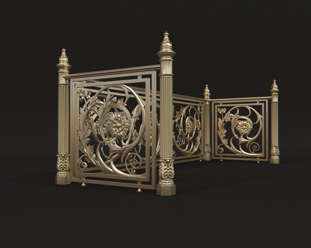 classic style balcony railing 3D Model in Decoration 3DExport