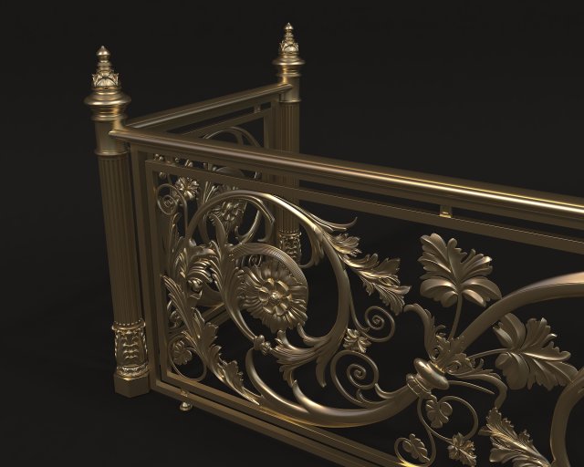 classic style balcony railing 3D Model in Decoration 3DExport