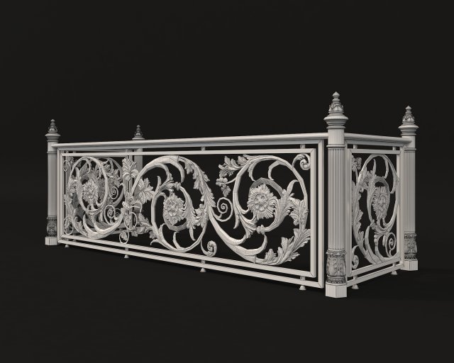 classic style balcony railing 3D Model in Decoration 3DExport