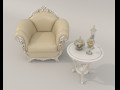 European Style Coffee Table and Armchairs 2 3D Models in Set 3DExport