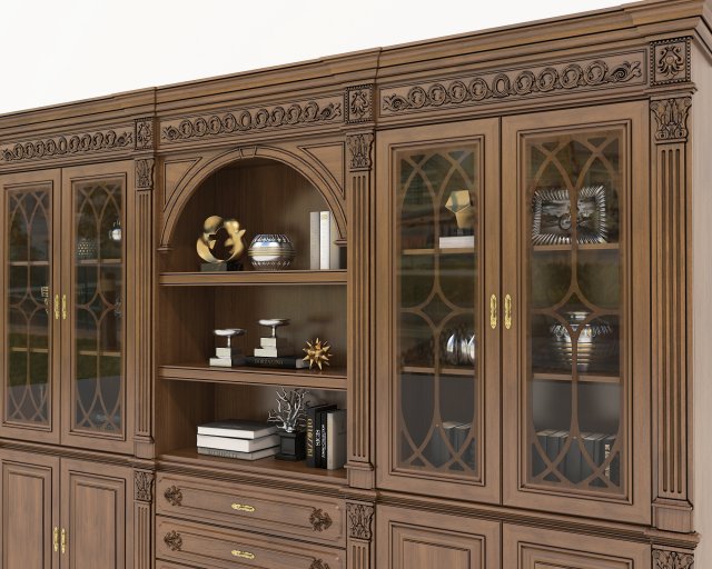 Display Cabinet Classic Style and Decoration 8 3D Model in Set 3DExport