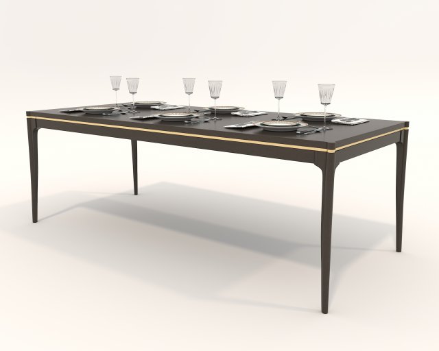 Restaurant Dining Table and Chairs 4 3D Model in Set 3DExport