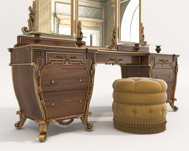 Classic Style Dressing Table 11 3D Model in Set 3DExport