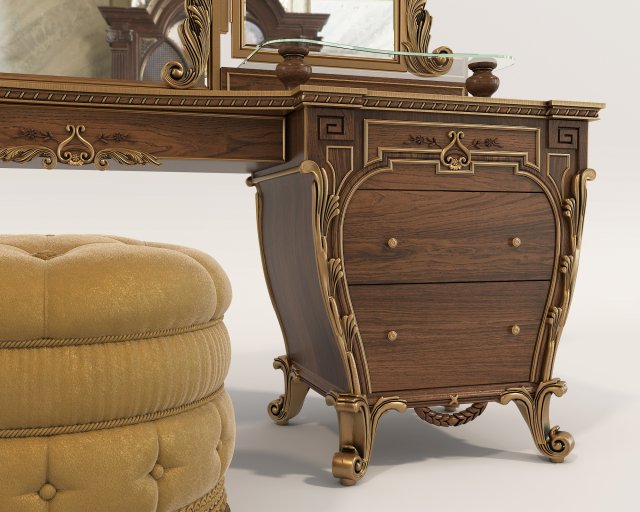 Classic Style Dressing Table 11 3D Model in Set 3DExport