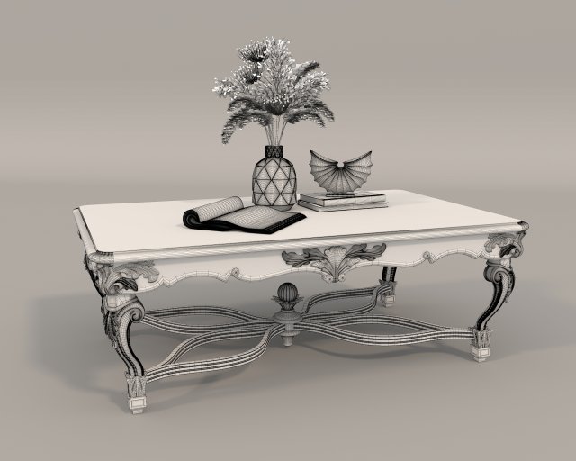 Classic European Style Coffee Table and Armchair 23 3D Model in Set ...