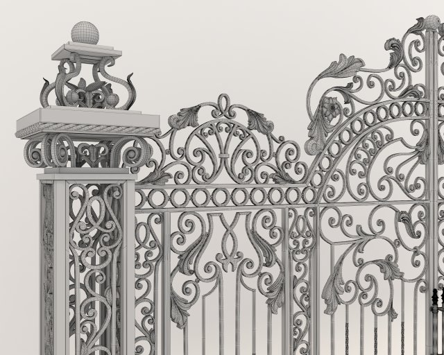 Classic European style Mansion Gate 6 3D Model in Door 3DExport