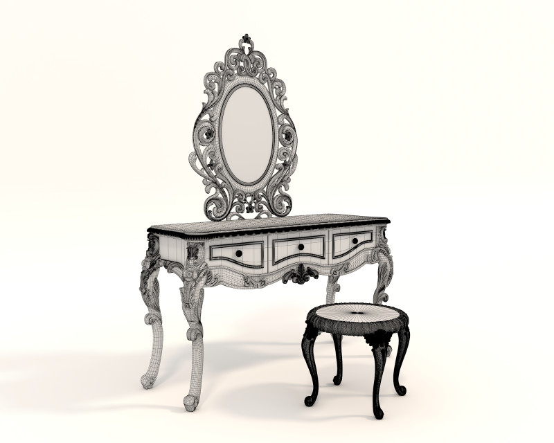 Classic European style Dressing Table 22 3D Model in Set 3DExport