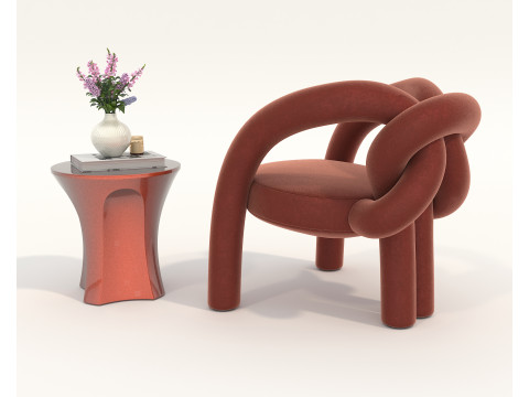 Ensemble table basse et fauteuil moderne 81 Modèle 3D in Set 623620 ...