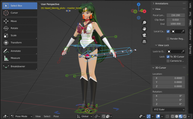 Sailor Pluto - Setsuna Meiou 3D Model in Woman 3DExport