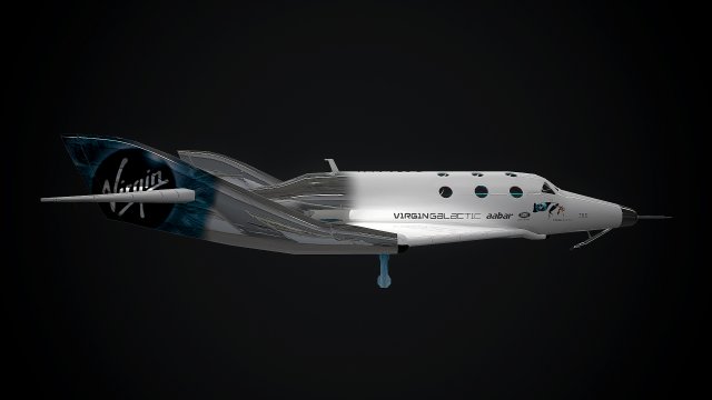 virgin galactic spaceship low-poly 3D Model in Jet 3DExport