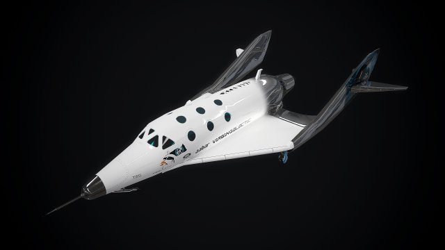 virgin galactic spaceship low-poly 3D Model in Jet 3DExport