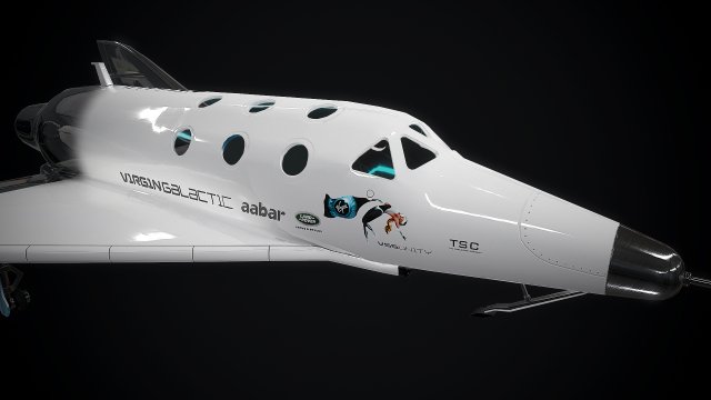 virgin galactic spaceship low-poly 3D Model in Jet 3DExport
