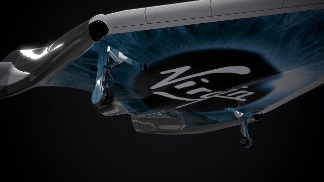 virgin galactic spaceship low-poly 3D Model in Jet 3DExport