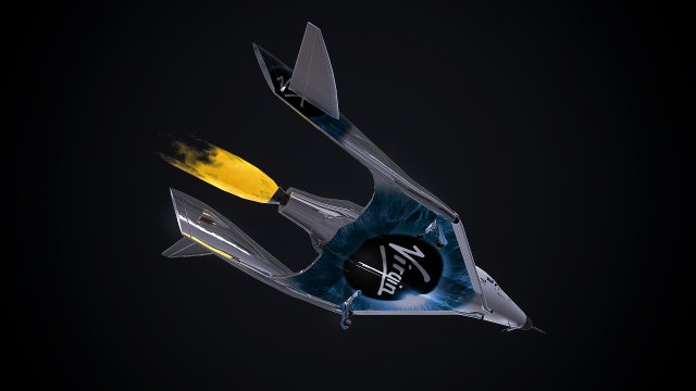 virgin galactic spaceship low-poly 3D Model in Jet 3DExport