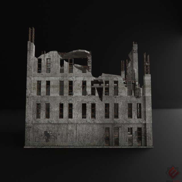 destroyed building apocalypse survival pbr 3D Model in Buildings 3DExport