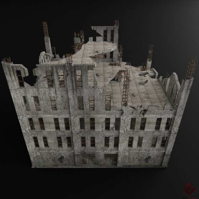 destroyed building apocalypse survival pbr 3D Model in Buildings 3DExport