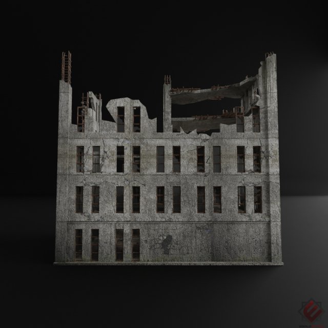 destroyed building apocalypse survival pbr 3D Model in Buildings 3DExport