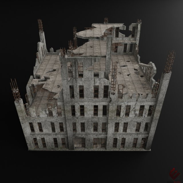 destroyed building apocalypse survival pbr 3D Model in Buildings 3DExport