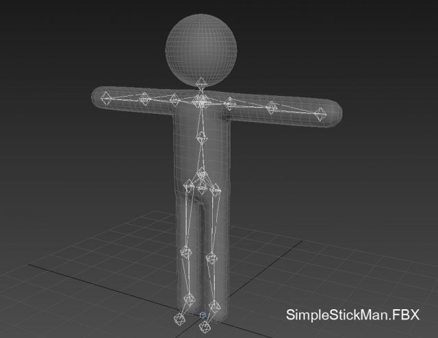 rigged simple stick man 3D Model in Cartoon 3DExport