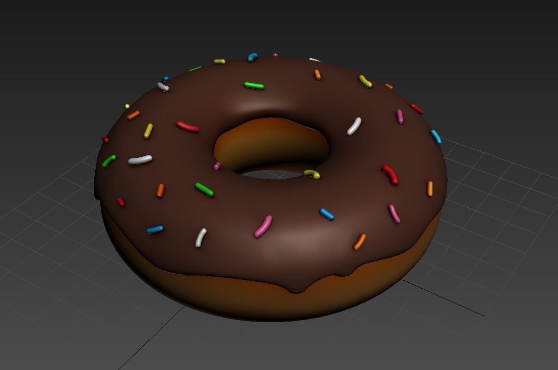 Donut 3D Model in Sweets 3DExport