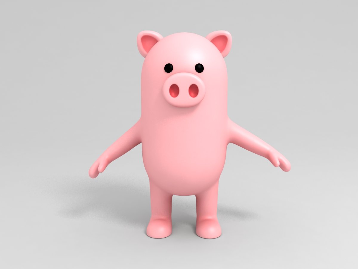 Pig Character model 3D Model in Pig 3DExport