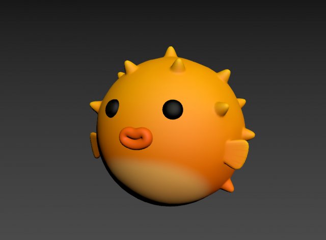 puffer fish 3D Model in Fish 3DExport