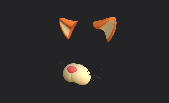 cat face 3D Model in Cat 3DExport