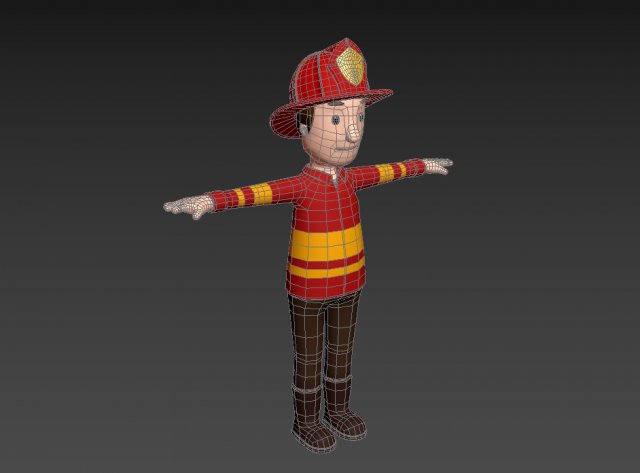 cartoonman037-firefighter 3D Model in Man 3DExport