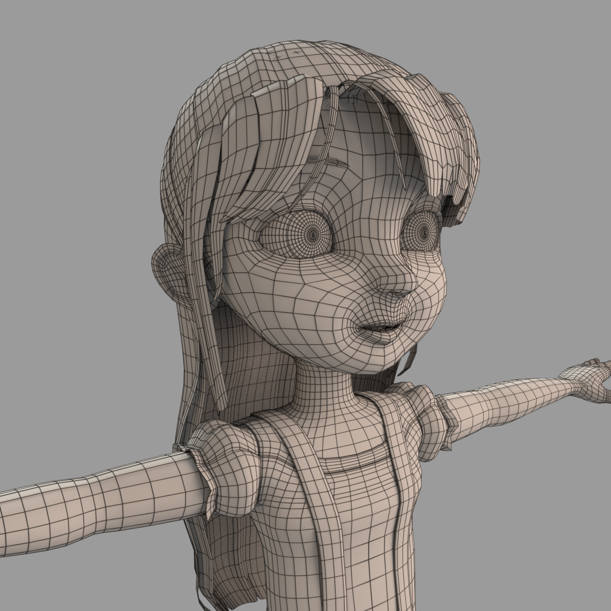 Cartoon girl 3D Model in Cartoon 3DExport
