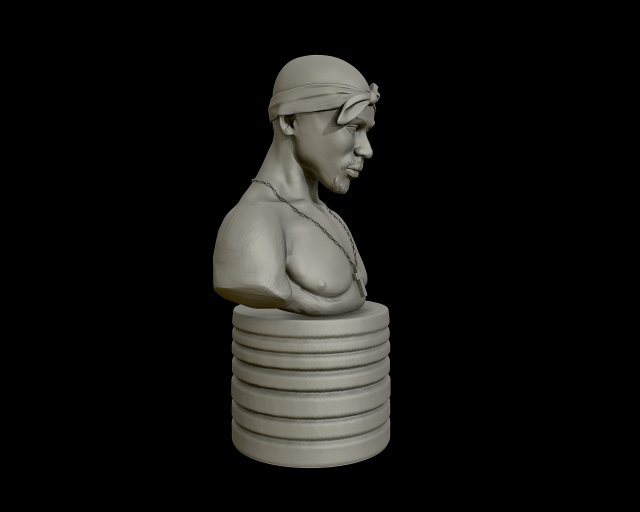 tupac shakur 3d portrait sculpture 3d print model 3D Print Model in ...