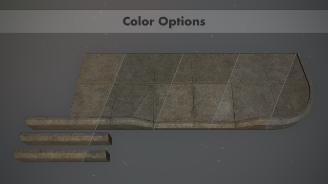 sidewalk set 2 modular low poly color options 3D Model in Cityscapes ...