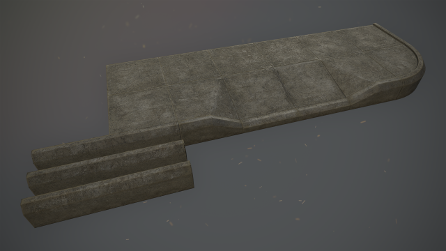 sidewalk set 2 modular low poly color options 3D Model in Cityscapes ...