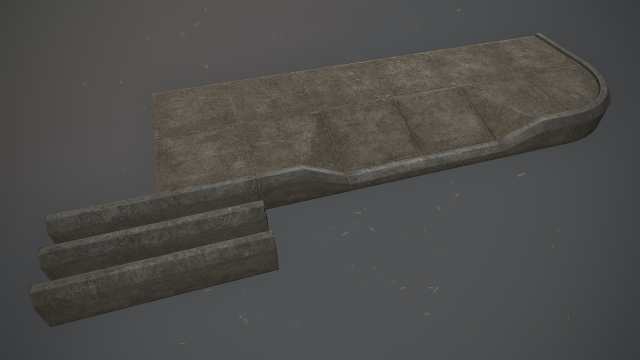 sidewalk set 2 modular low poly color options 3D Model in Cityscapes ...