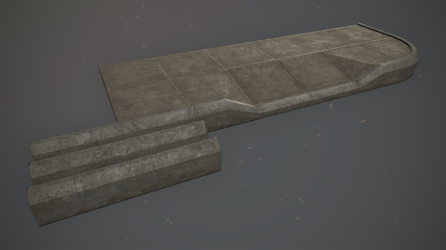 sidewalk set 2 modular low poly color options 3D Model in Cityscapes ...