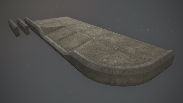 sidewalk set 2 modular low poly color options 3D Model in Cityscapes ...