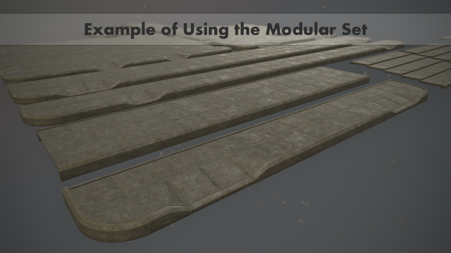sidewalk set 2 modular low poly color options 3D Model in Cityscapes ...