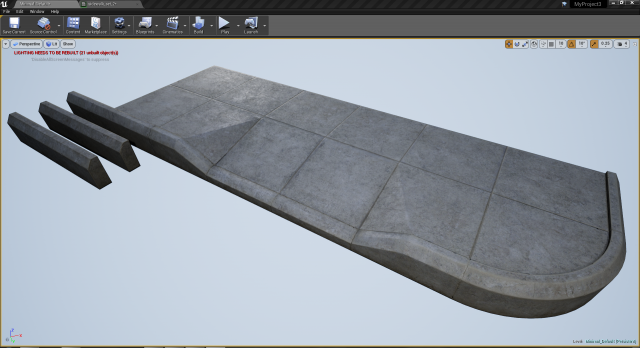 sidewalk set 2 modular low poly color options 3D Model in Cityscapes ...